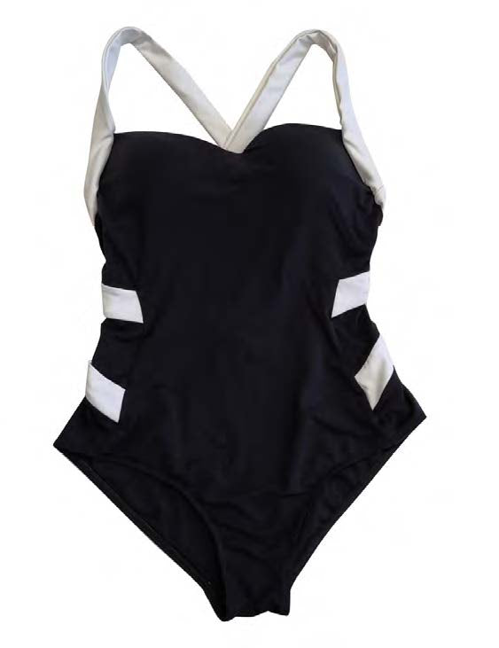 X OVER BACK SWIMSUIT W/ CONTRAST - Cherrylane Australia