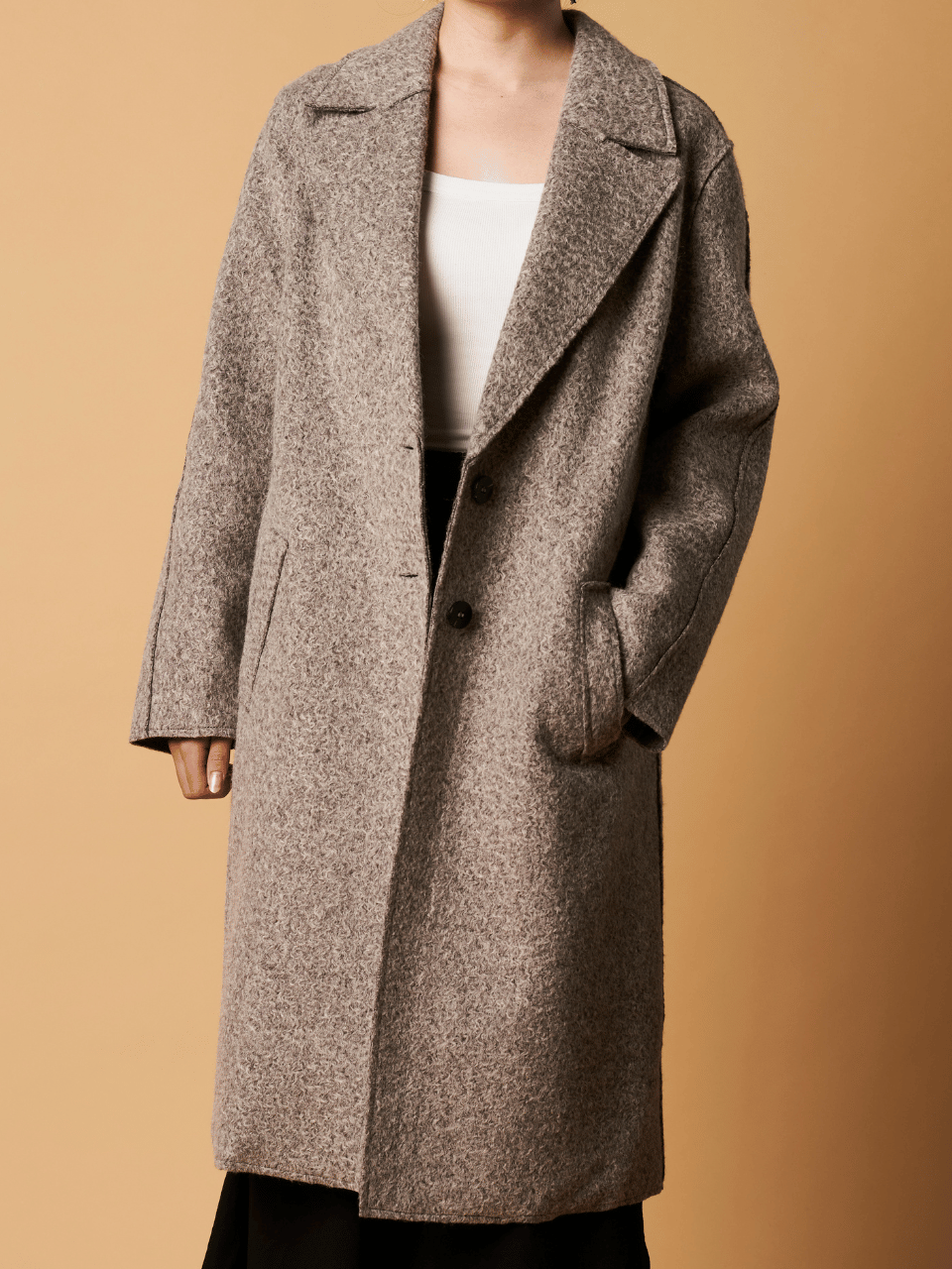 Textured Long Line Coat - Cherrylane Australia